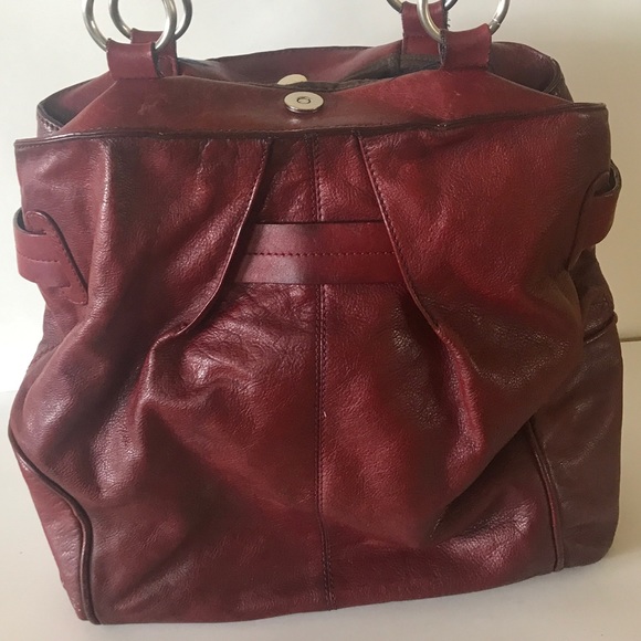 Via Spiga | Bags | Via Spiga Large Red Leather Shoulder Bag | Poshmark